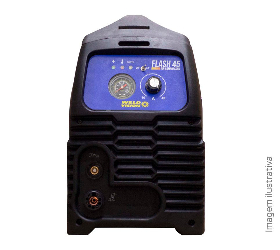 Máquina de Corte a Plasma Manual 45A - Flash 45 Air Compressor Weld Vision